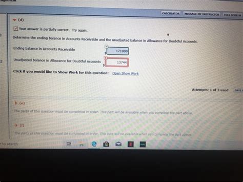 Solved Calculator Message My In Exercise 8 04 Part Level