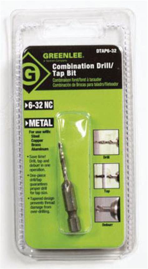 Greenlee Greenlee Dtap6 32 One Piece Drill Tap Bit 6 32