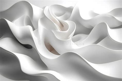Abstract White Fabric Waves Texture Design For Modern Backgrounds And Decor Generative Ai Stock