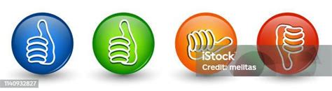 아이콘 버튼을 설정 합니다 녹색 및 파란색주황색 중립 엄지 손가락아래로 빨간색 엄지 손가락 온라인 투표 기호입니다 같은 개념입니다 좋아하지 않는다 3d 일러스트레이션 가상
