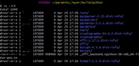 Lambda Layer Creation Using Docker For Paramiko Ssh Python Library By
