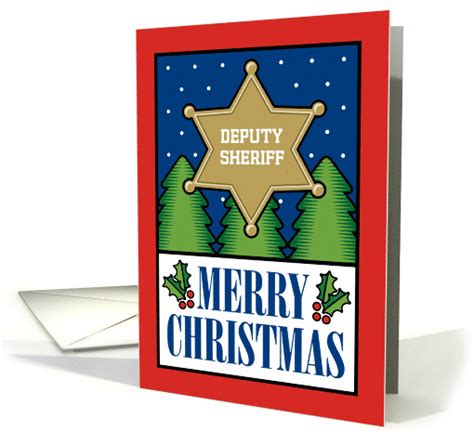 Merry Christmas Deputy Sheriff Law Enforcement Badge Card 1697998