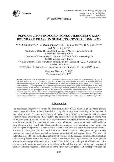 Pdf Deformation Induced Nonequilibrium Grain Boundary Phase In