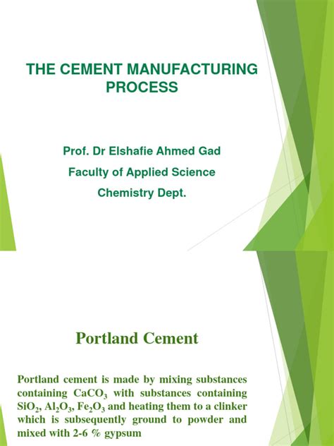 The Cement Manufacturing Process Pdf Cement Chemistry