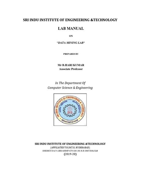 Dm Lab Manual Iv Cse I Sem Pdf Cross Validation Statistics Data