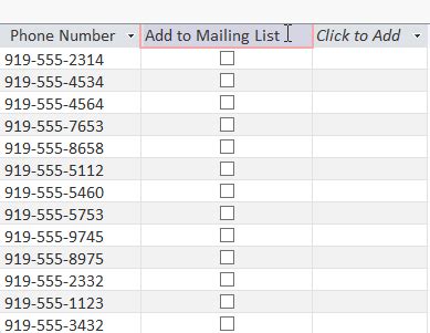 Access Modifying Tables