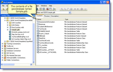 The Catalog Tree And Item Properties In Arccatalog—arcmap Documentation