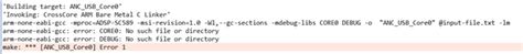 Error When Build Project CORE And DEBUG No Such File Or Directory Q A CrossCore Embedded