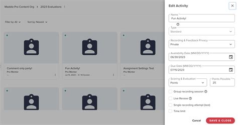 Activity Settings Help Desk