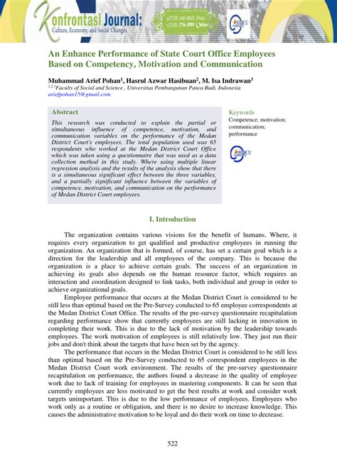 Pdf An Enhance Performance Of State Court Office Employees Based On