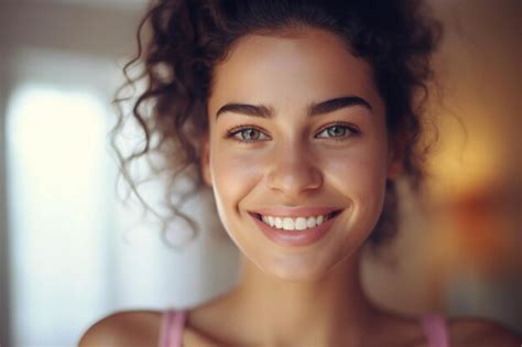 Premium Ai Image Photo Smiling Beautiful Very Cute Face Of Fit Girl