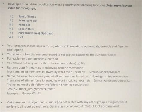 Develop A Menu Driven Application Which Performs The