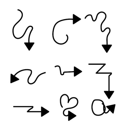 Premium Vector Set Of Hand Drawn Dashed Arrows