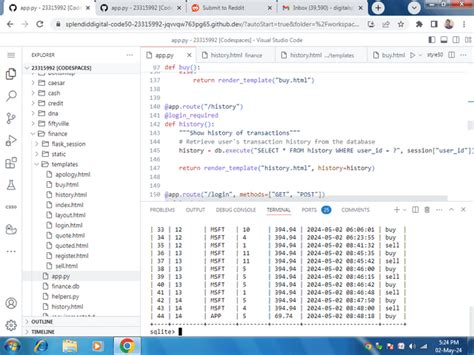 cs50x finance project why user id and date fail to display r cs50