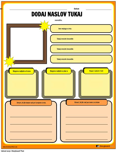 O Delovnem Listu Moj oče Storyboard por sl examples