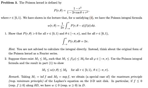 solved problem 3 the poisson kernel is defined by 1 p2 p r