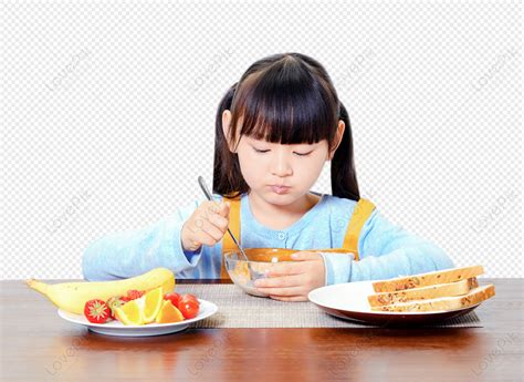 Ang Batang Babae Na Kumakain Ng Almusal Larawan_Numero ng Graphics_Format ng larawan PNG_ph ...