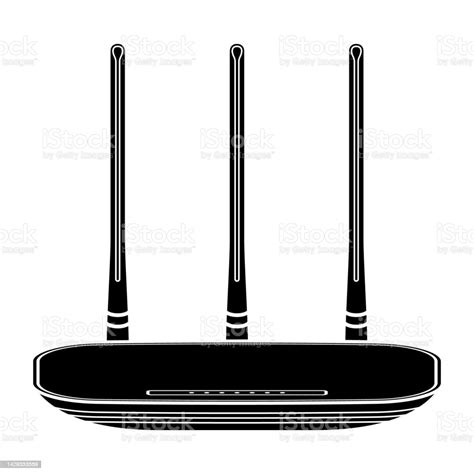 Wifi Router Icon Wireless Router Thin Line Icon Wifi Router With Three Antennas Stock