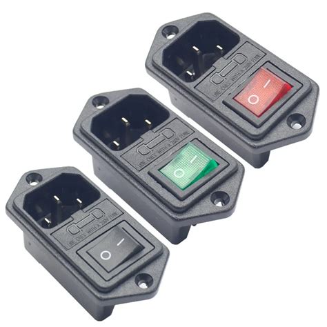 IEC Electrical Switch Connector Female Plug AC Power Inlet