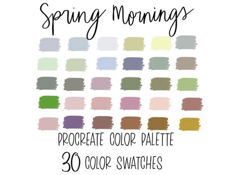 Spring Mornings Procreate Paletteprocreate Swatchescustom Procreate Color Palette Etsy Color