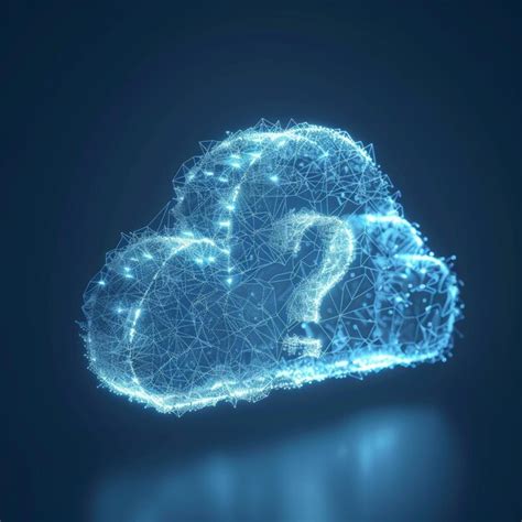 Abstract Cloud Computing With Question Mark Ai And Data Security Concept With Futuristic Design