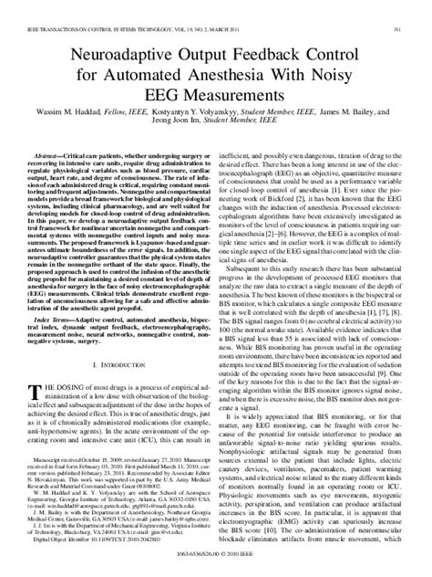 Pdf Neuroadaptive Output Feedback Control For Automated Anesthesia