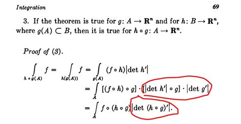 Real Analysis Jacobian Identity Used In Proof Of Change Of Variables Mathematics Stack Exchange