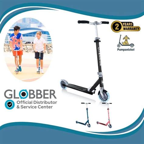 Globber Flow Element Foldable Lights 2 Wheels Kick Scooter With Light