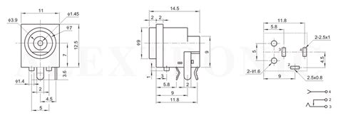 DC Power Jack ALEXTRONIC Professional In Metal Plastic Parts Electronic Connector Cable