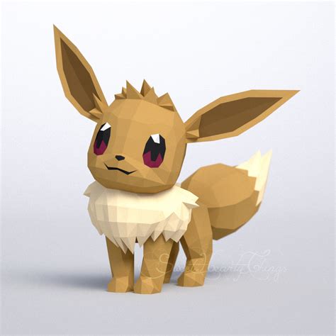3d Papercraft Pokemon Eevee Pdf Svg Dxf Templates Inspire Uplift