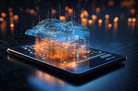 Cloud Computing Transfer Big Data On Internet Futuristic Digital