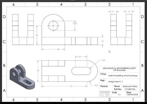 Bhagyashri Zade On Linkedin Today I Worked On The First Assignment In Solidworks Taught In