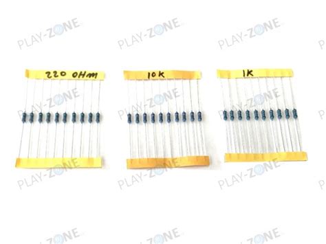 play zone ch set mit je 10 stk widerständen 1 kohm 10 kohm 220 ohm