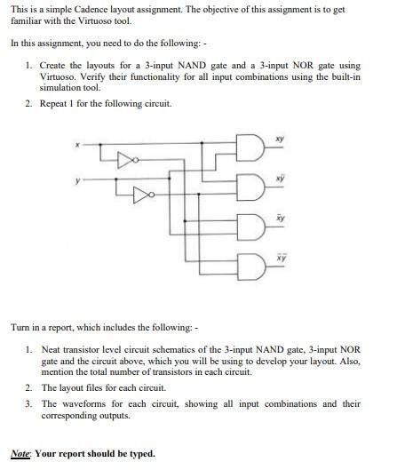 Solved This Is A Simple Cadence Layout Assignment The Chegg Com