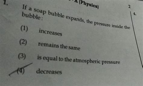If A Soap Bubble Expands The Pressure Inside The Bubble Filo