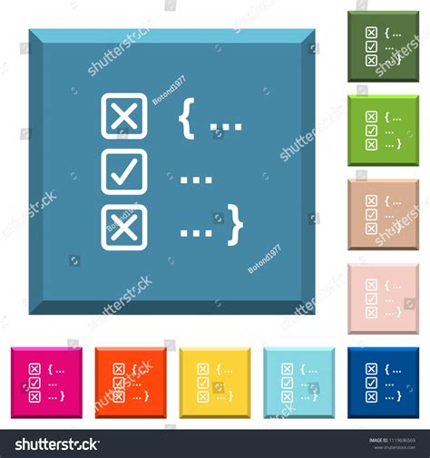 Source Code Checking White Icons On Stock Vector Royalty Free