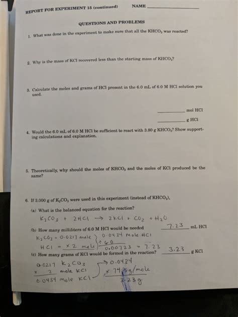 solved section date report for experiment 15 instructor