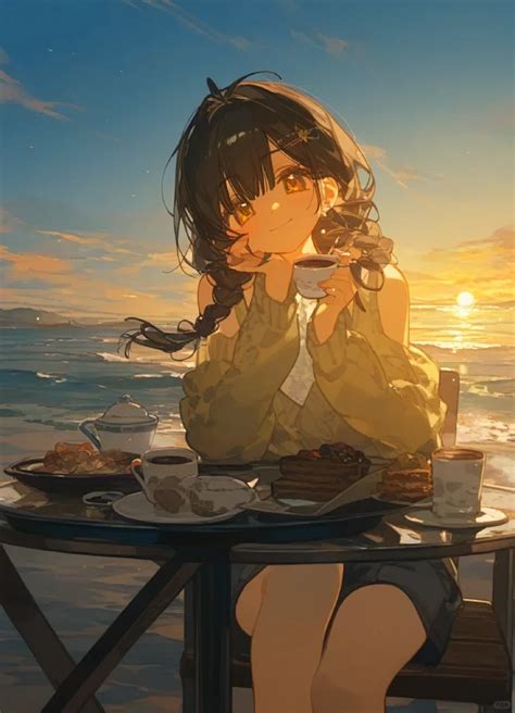 Ai绘画，阳光下的少女，壁纸 花瓣网