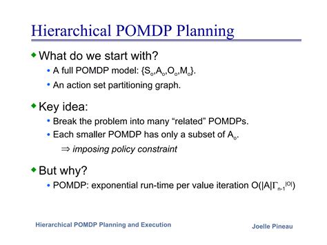Hierarchical Pomdp Planning And Execution Ppt