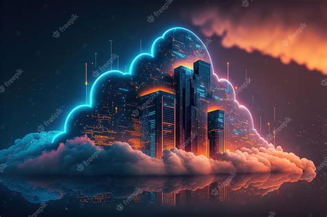 Premium Photo Cloud Computing Technology Conceptcyber Securityfuturistic Big Data Processing