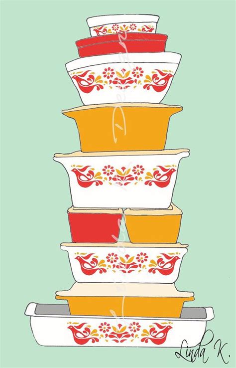Vintage Pyrex Friendship Pattern Art Print