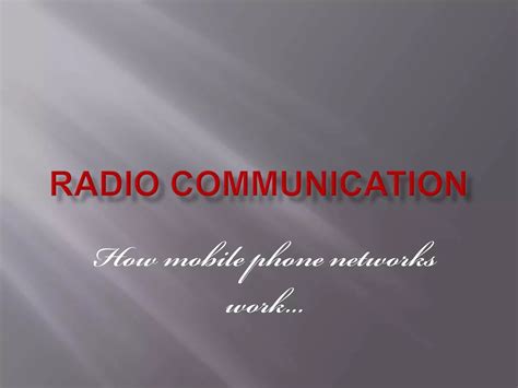 Radio Communication PPT