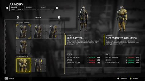 Armorys Compare Function Flips The Stats Of The Armors Youre Comparing Rhelldivers