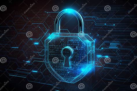 Cyber Security Concept Lock Symbol And Protection Of Private Information And Data Firewall