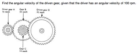 solved find the angular velocity of the driven gear given