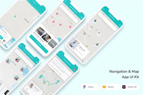 Navigation Map App Ui Kit Graphic By Betush Creative Fabrica