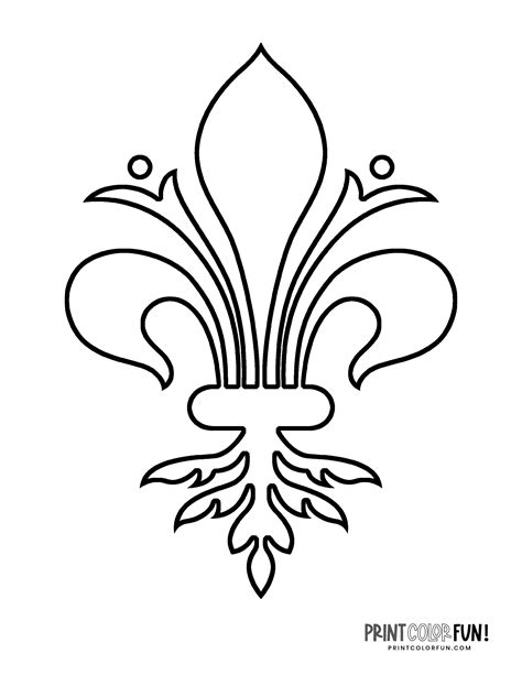 26 Fleur De Lis Coloring Pages And Design Stencils Print Color Fun
