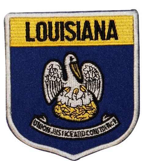 State Flag Shield Louisiana Patch Badge Travel Usa Embroidered Iron On