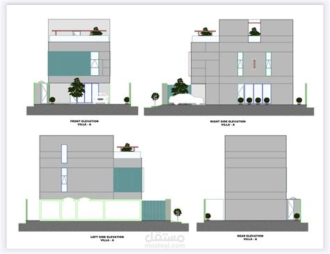 واجهة فيلا اوتوكاد مستقل