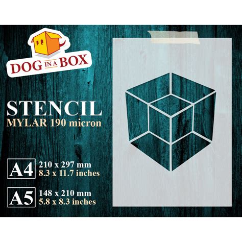 Hypercube Stencil Reusable Cube Stencil For Geek Guys 4 Dimension